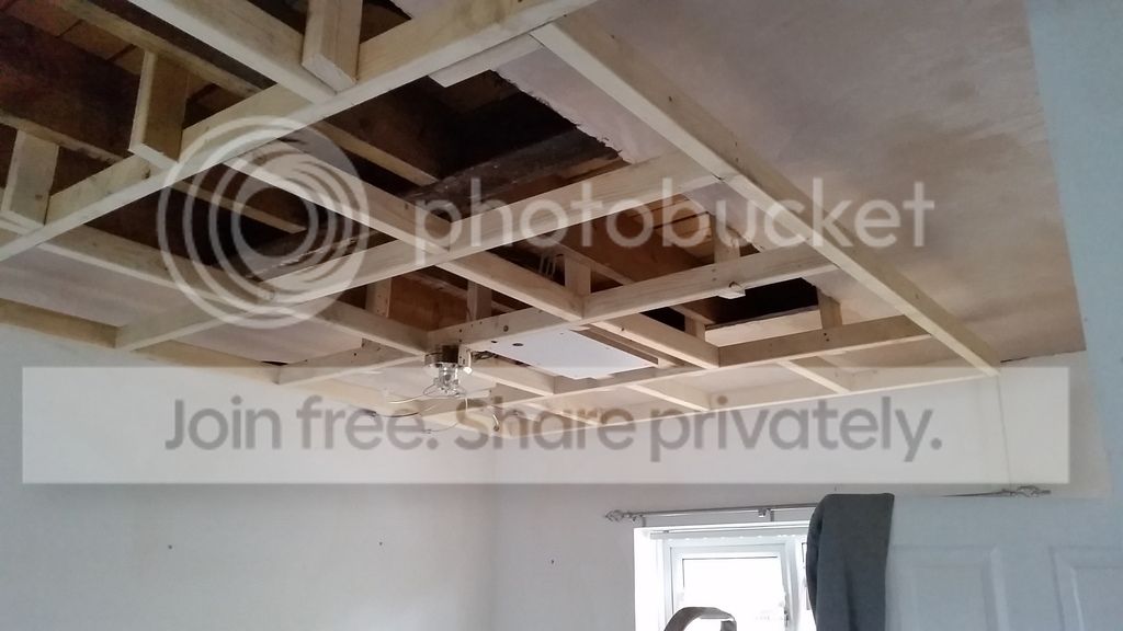 sitting room false wall build with floating ceiling | Home Cinema ...